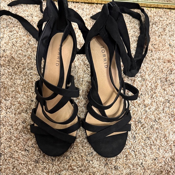 torrid | Shoes | Torrid Black Strappy Heels | Poshmark
